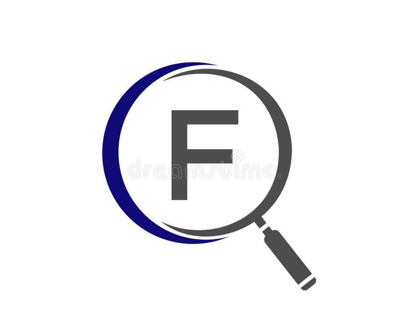 Magnifying Glass on Letter F Concept. Search Logo Stock Vector ...
