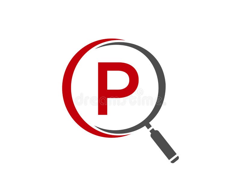 Magnifying Glass on Letter P Concept. Search Logo Stock Vector ...