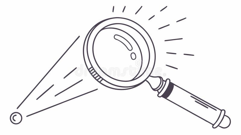Magnifying Glass with Light Beam Discovery Graphic, Vector Design ...