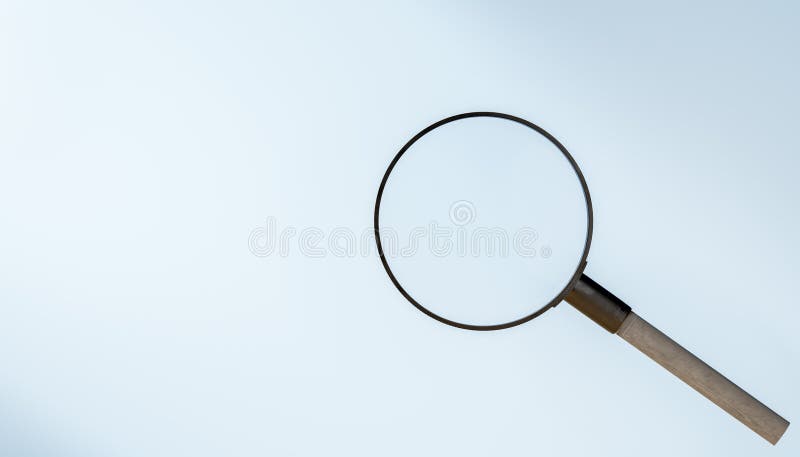Magnifying Glass on Light Blue Background. Mockup Design Template. Copy ...