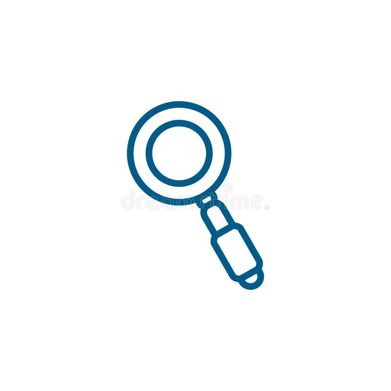 Magnifying Glass Minus Icon on Blue Background. Blue Flat Style ...
