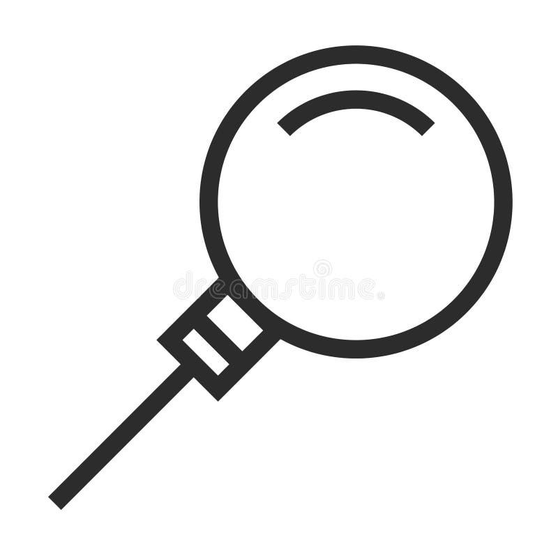 Magnifying Glass Line Style Stock Vector - Illustration of glass, view ...