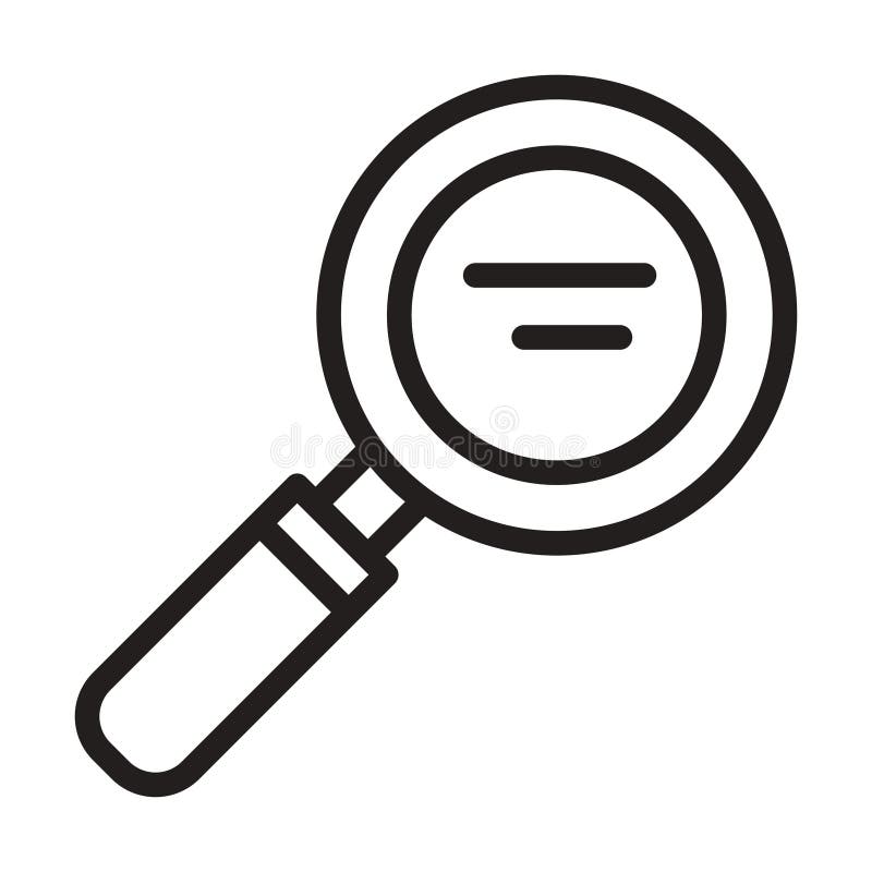 Magnifying Glass Linear Icon Stock Vector - Illustration of lens ...