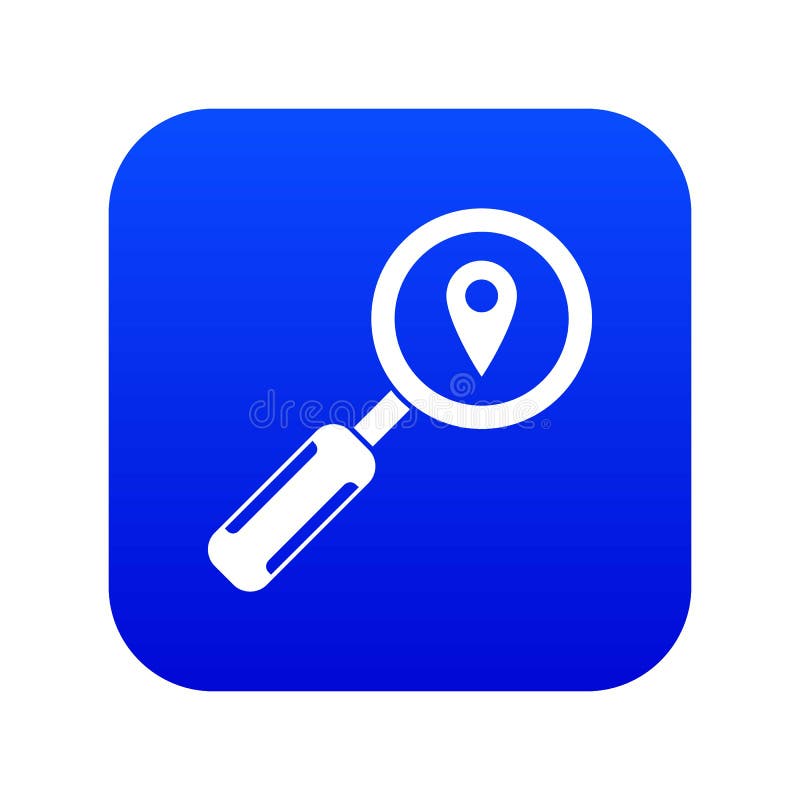 Magnifying Glass and Location Icon Digital Blue Stock Vector ...