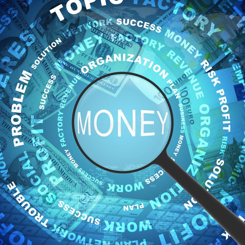 Magnifying Glass Looking Business Words Stock Illustration ...