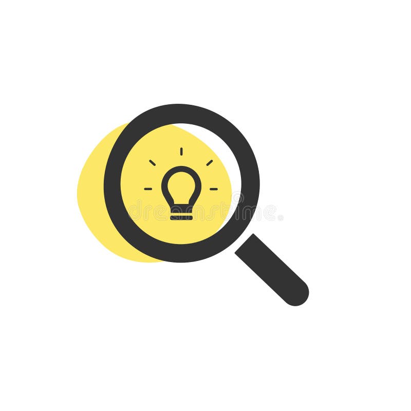 Magnifying Glass Looking for an Idea Isolated Web Icon Stock Vector ...