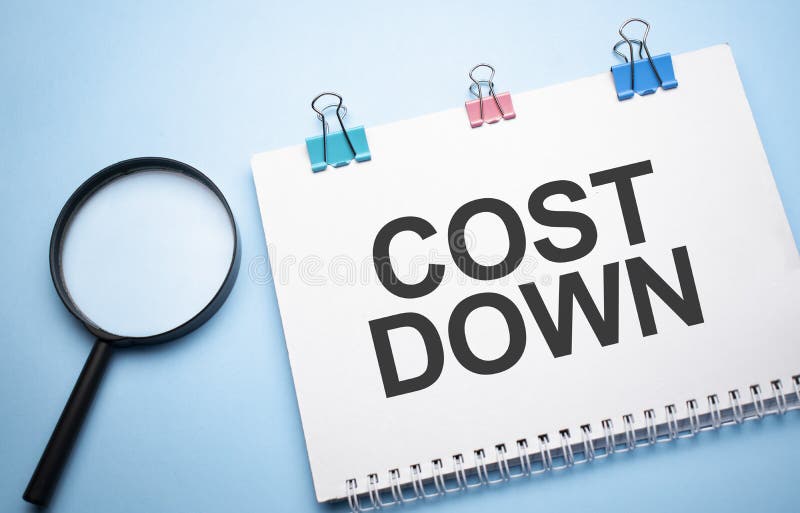 Cost Down Words and Pie Chart Stock Image - Image of management, green ...