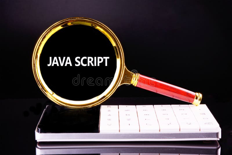 JavaScript Under Magnifying Glass on a Sleek Keyboard Highlights Coding and Technology Stock ...