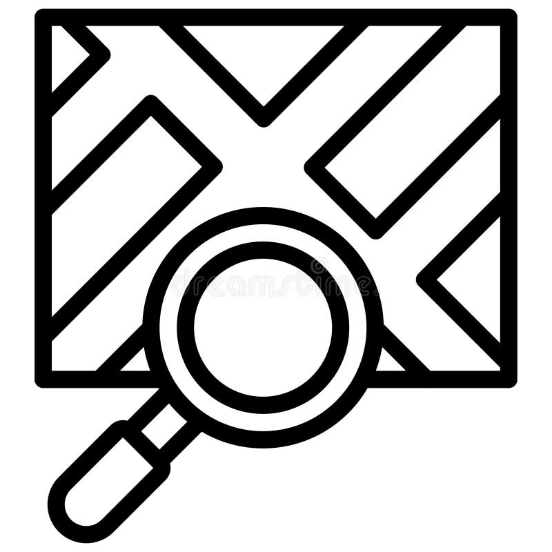 Magnifying Glass and Map Icon, Location Map and Navigation Vector Stock ...