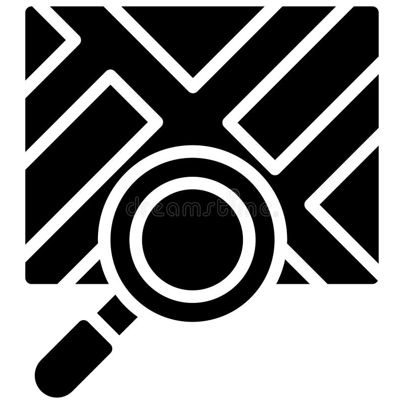 Magnifying Glass and Map Icon, Location Map and Navigation Vector Stock ...