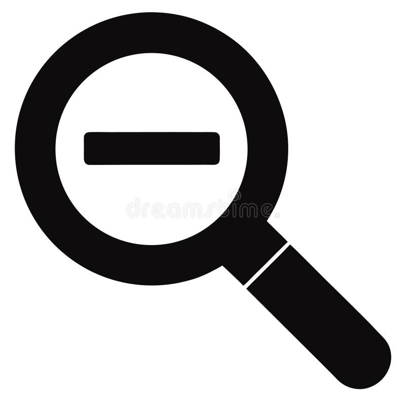 Magnifying Glass with Minus Icon: Remove Search Result Symbol Stock ...