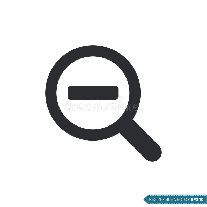 Magnifying Glass Minus Sign Icon Vector Template Stock Vector ...