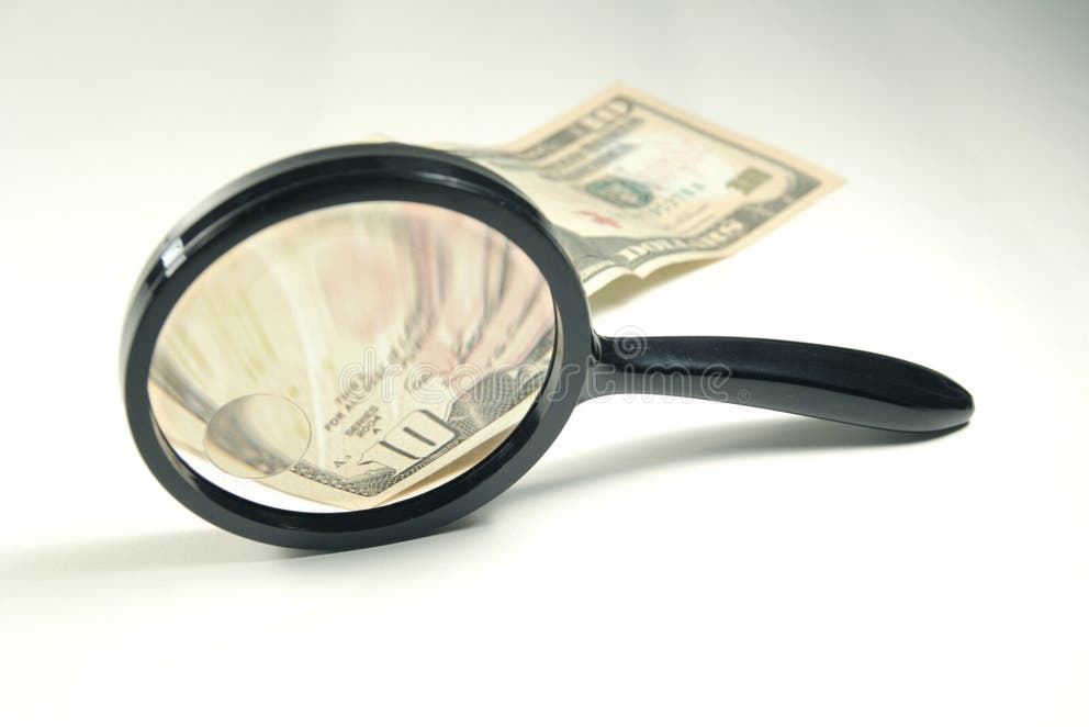 Magnifying glass and money stock photo. Image of savings - 4581106