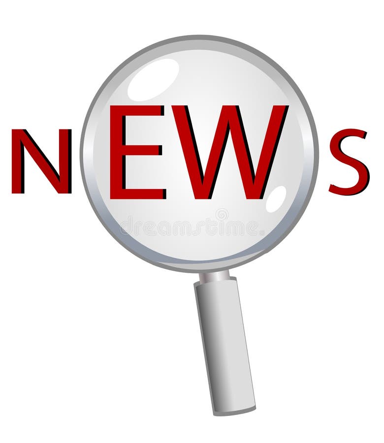 Magnifying glass - news stock vector. Illustration of symbol - 13882488