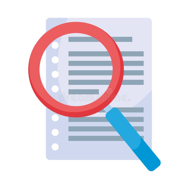 Magnifying Glass with Notebook Sheet Stock Vector - Illustration of ...