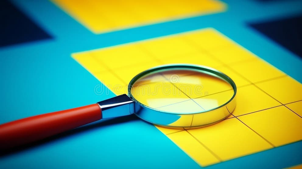 Magnifying Glass Over a Blank Sticky Note Stock Illustration ...