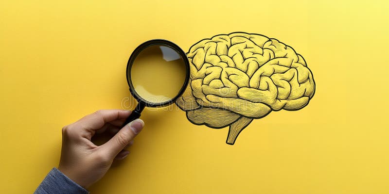 Magnifying Glass Over Brain Stock Illustration - Illustration of ...