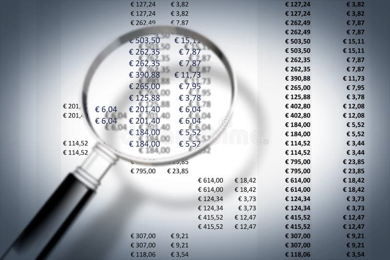 Magnifying Glass Over a Business Document - Concept Image Stock Image ...