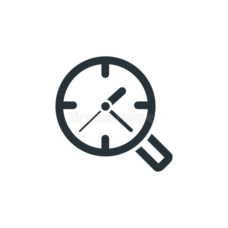 Magnifying Glass Over a Clock. Stock Vector - Illustration of hours ...