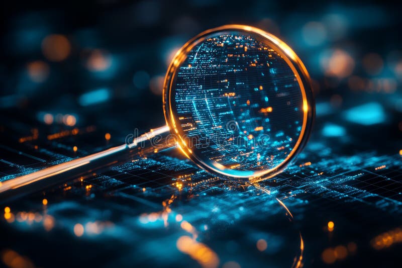Magnifying Glass Over Digital Data Visualization and Network Model ...