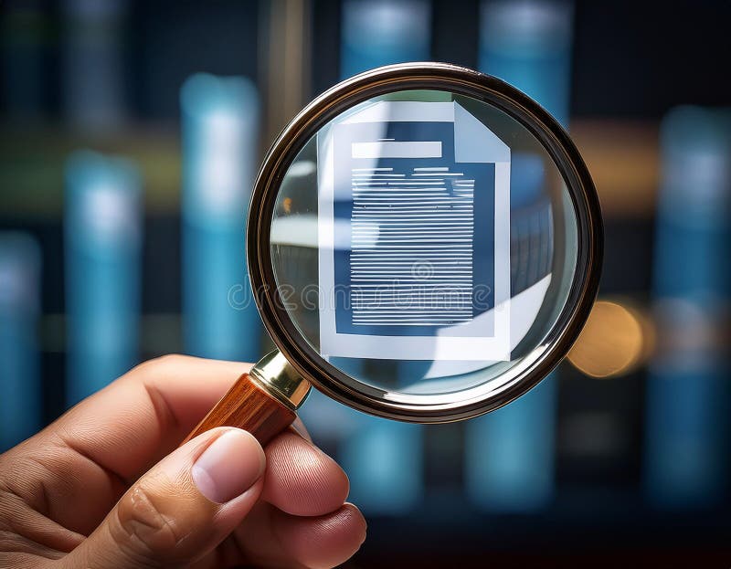 Magnifying Glass Over a Document, Symbolizing Scrutiny and Thoroughness ...