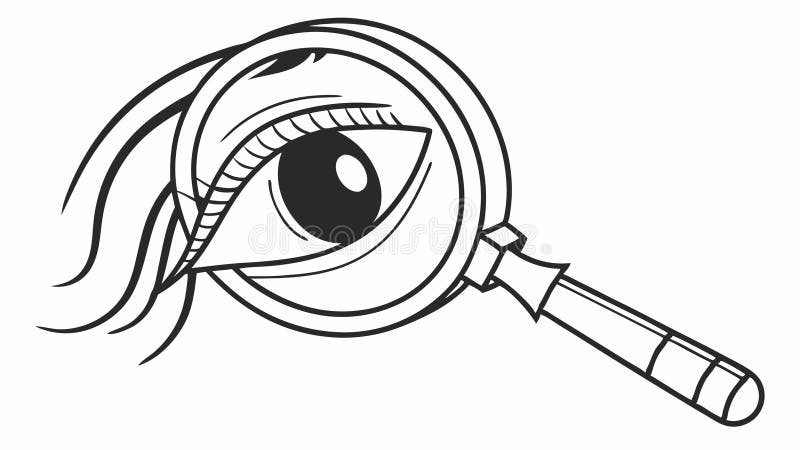 Magnifying Glass Over Eye, Vision and Detailed Perception Vector ...