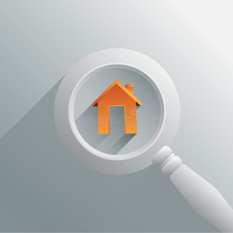 Magnifying Glass Over House Graphic Stock Vector - Illustration of ...