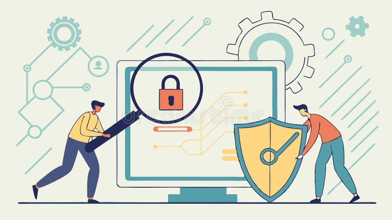 Magnifying Glass Over Keyhole, Access and Security Concept Vector ...