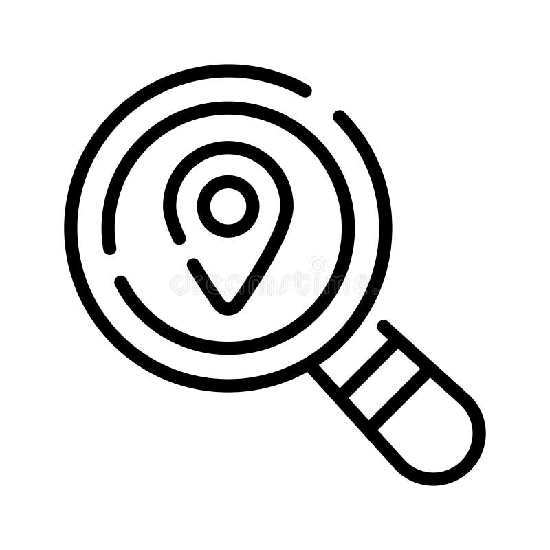 Magnifying Glass Over a Location Marker, Representing Map Search. Stock ...