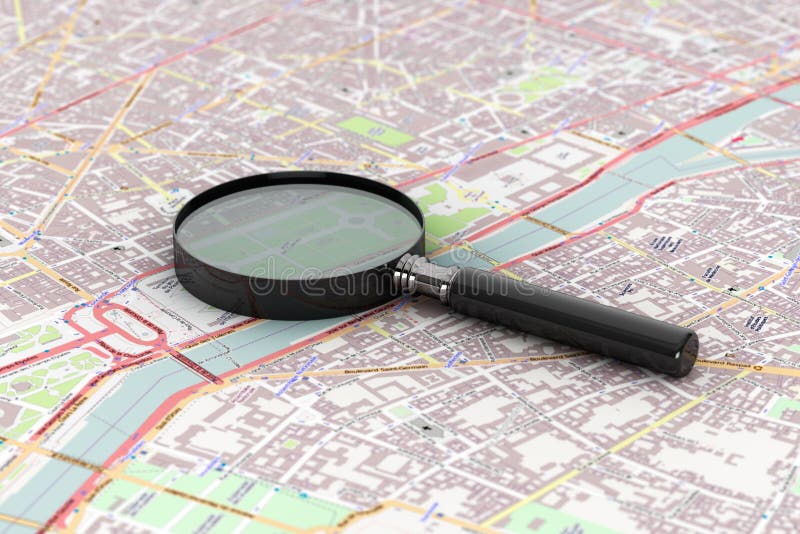 Magnifying Glass Over the Map Stock Photo - Image of looking ...