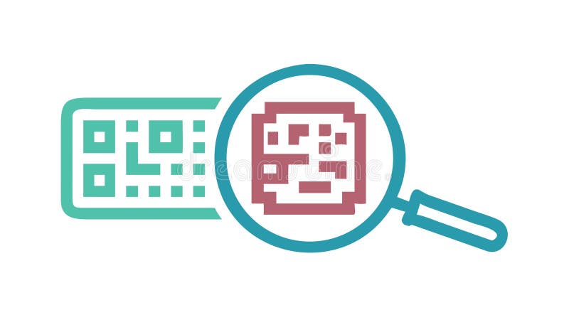 Magnifying Glass Over QR Code Scan Icon, Vector Design Generative AI ...