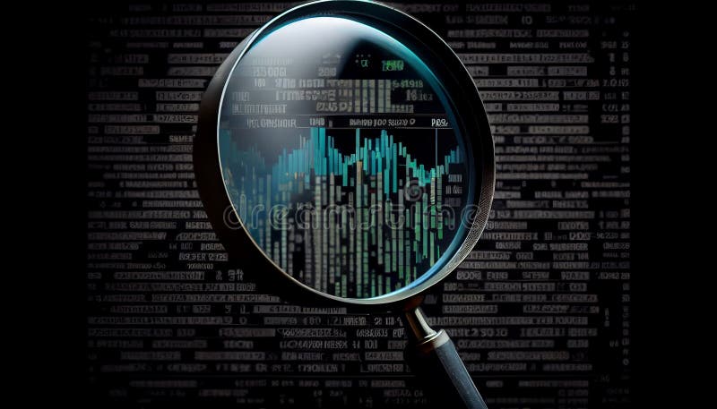 Magnifying Glass Over Stock Market Data. Generative Ai Stock ...