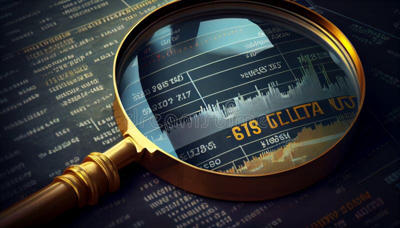 Magnifying Glass Over Stock Market Data. Generative Ai Stock ...