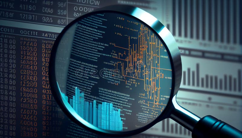 Magnifying Glass Over Stock Market Data. Generative Ai Stock ...