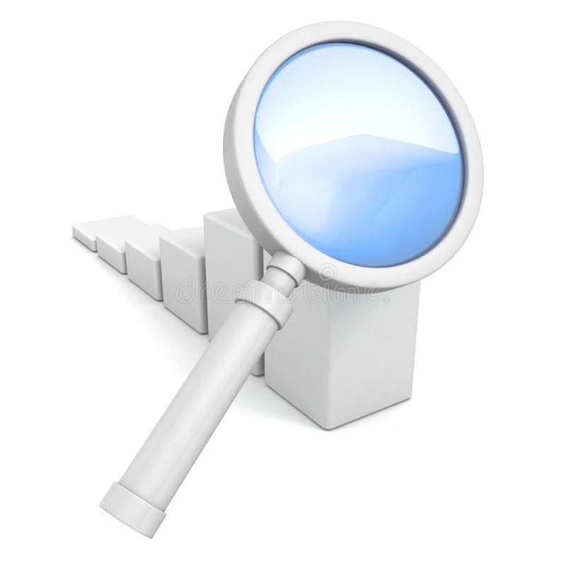 Magnifying Glass Over Top of White Business Graph Stock Illustration ... Magnifying Glass Over Top of White Business Graph Stock Illustration ...