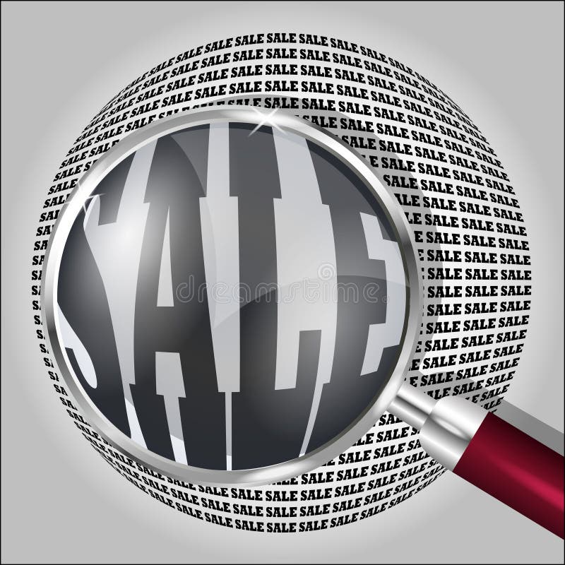 Magnifying Glass Over the Word Focus Stock Illustration - Illustration ...