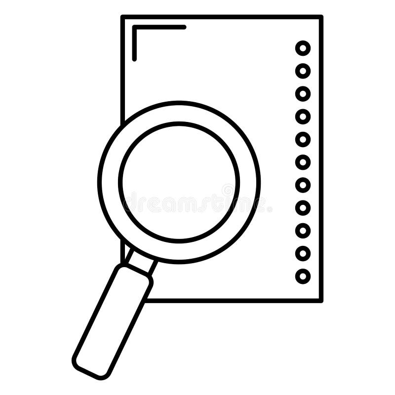 Magnifying Glass with Paper Stock Vector - Illustration of exploration ...
