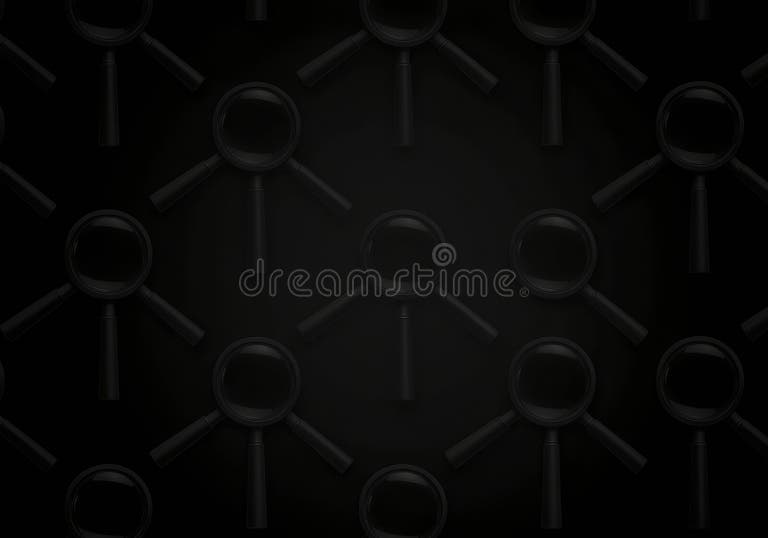 Magnifying Glass Pattern on Dark Background Search Concept Stock ...