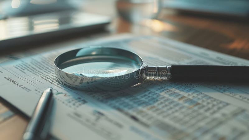 The Magnifying Glass on Document.AI Generated Image Stock Image - Image ...