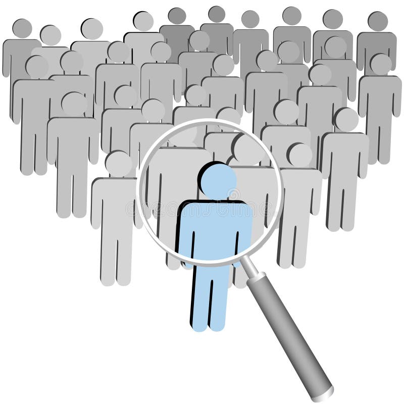 Magnifying Glass Person Searches Find Man Stock Vector - Illustration ...