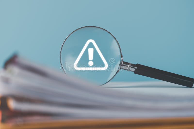 Magnifying Glass Placed on Document, Check Box List Icon,Verification ...