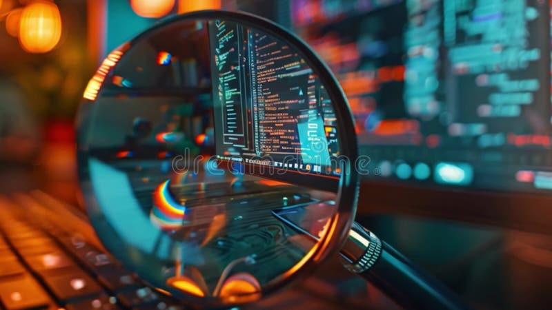 A Magnifying Glass Placed on Top of a Computer Keyboard. Magnifying ... A Magnifying Glass Placed on Top of a Computer Keyboard. Magnifying ...