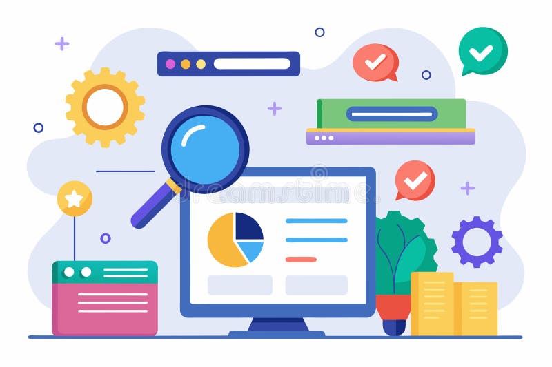 A Magnifying Glass Placed on Top of a Computer Screen for Closer ...