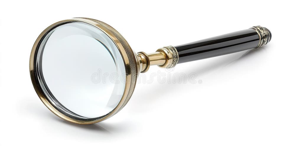 Magnifying Glass Placed on a White Surface Designed for Reading and ...
