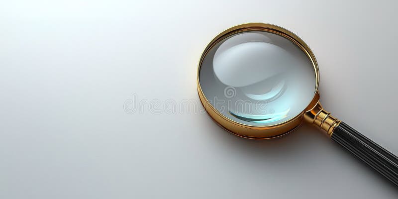 Magnifying Glass on a Plain Background Highlighting Details with ...