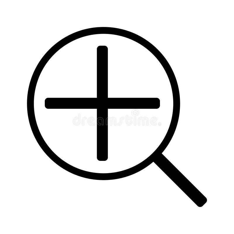 Magnifying glass with plus stock vector. Illustration of website ...