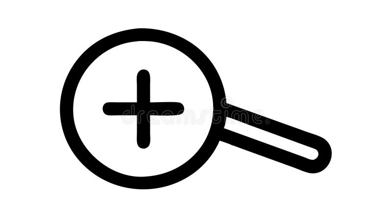 Magnifying Glass with Plus Sign, Representing Zoom in Function, Vector ...