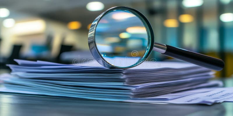Details Under Magnifying Glass Thorough Analysis Inspection Stock ...