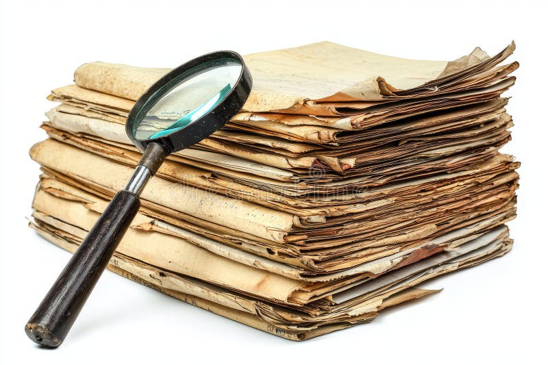 A Magnifying Glass is Positioned on a Stack of Papers, Great for ...