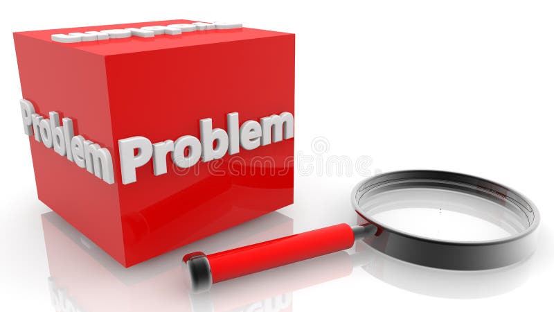 Magnifying Glass with Problem Concept Stock Illustration - Illustration ...